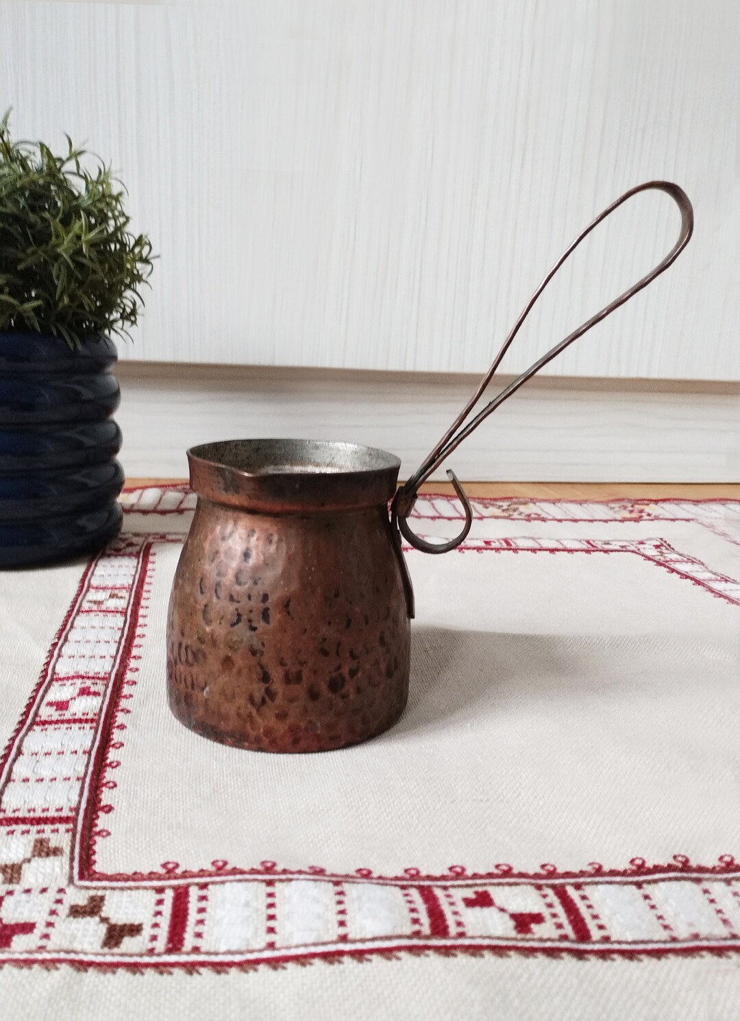 Vintage Turkish Copper Coffee Pot: Handmade Ottoman Jezve - Etsy