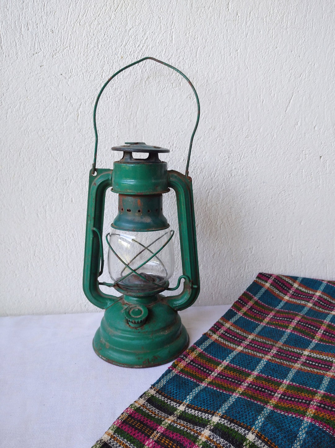 Vintage German Green Gas Lantern: Farmhouse Decor, Collectible Lamp - Etsy