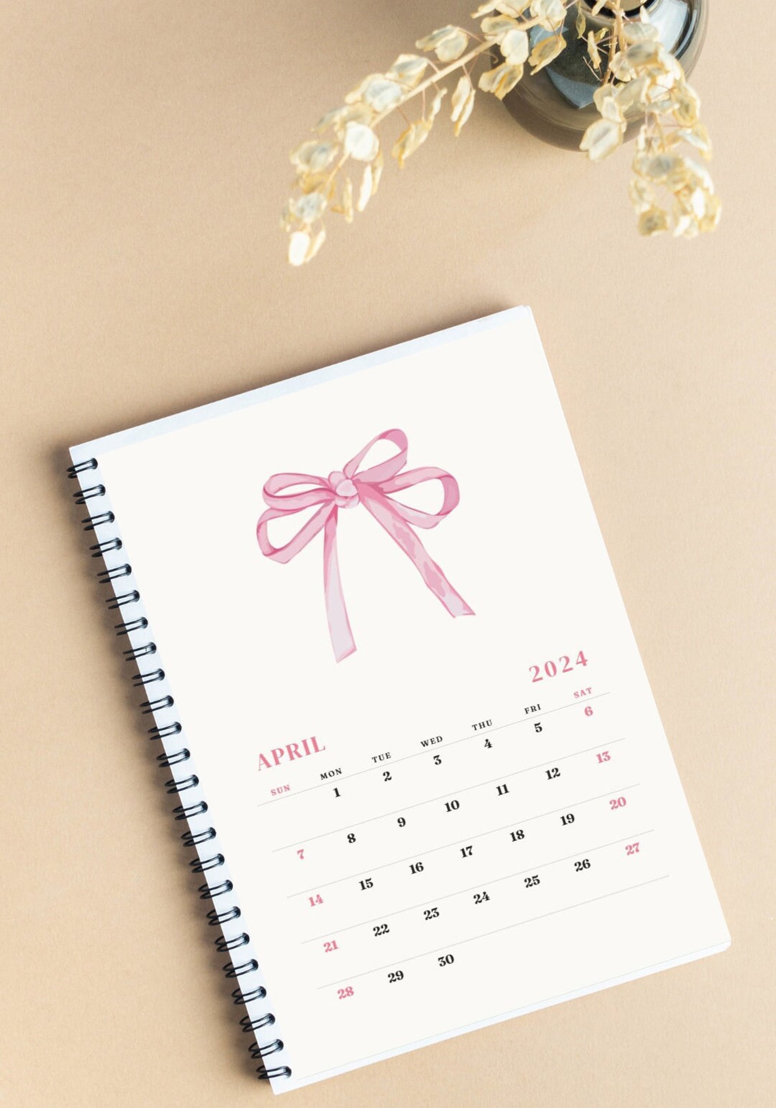 2024 Calendar, Coquette Planner, Goodnotes Calendar, Digital Calendar ...