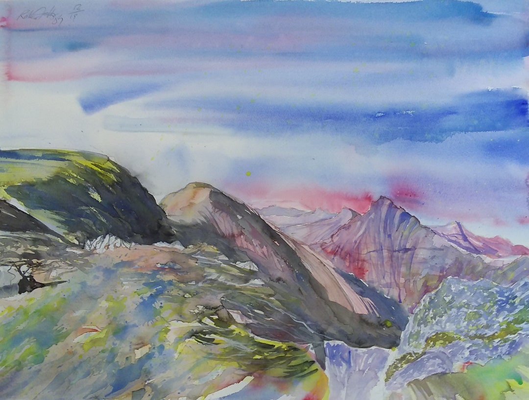 Ainshval and Askival, Rum, Scotland 56x76cm Watercolour - Etsy