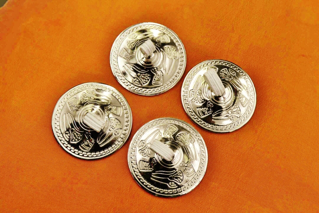 Luxury Silver Belly Dance ZILLS Set Finger Cymbals Brass 4 Pcs..new ...
