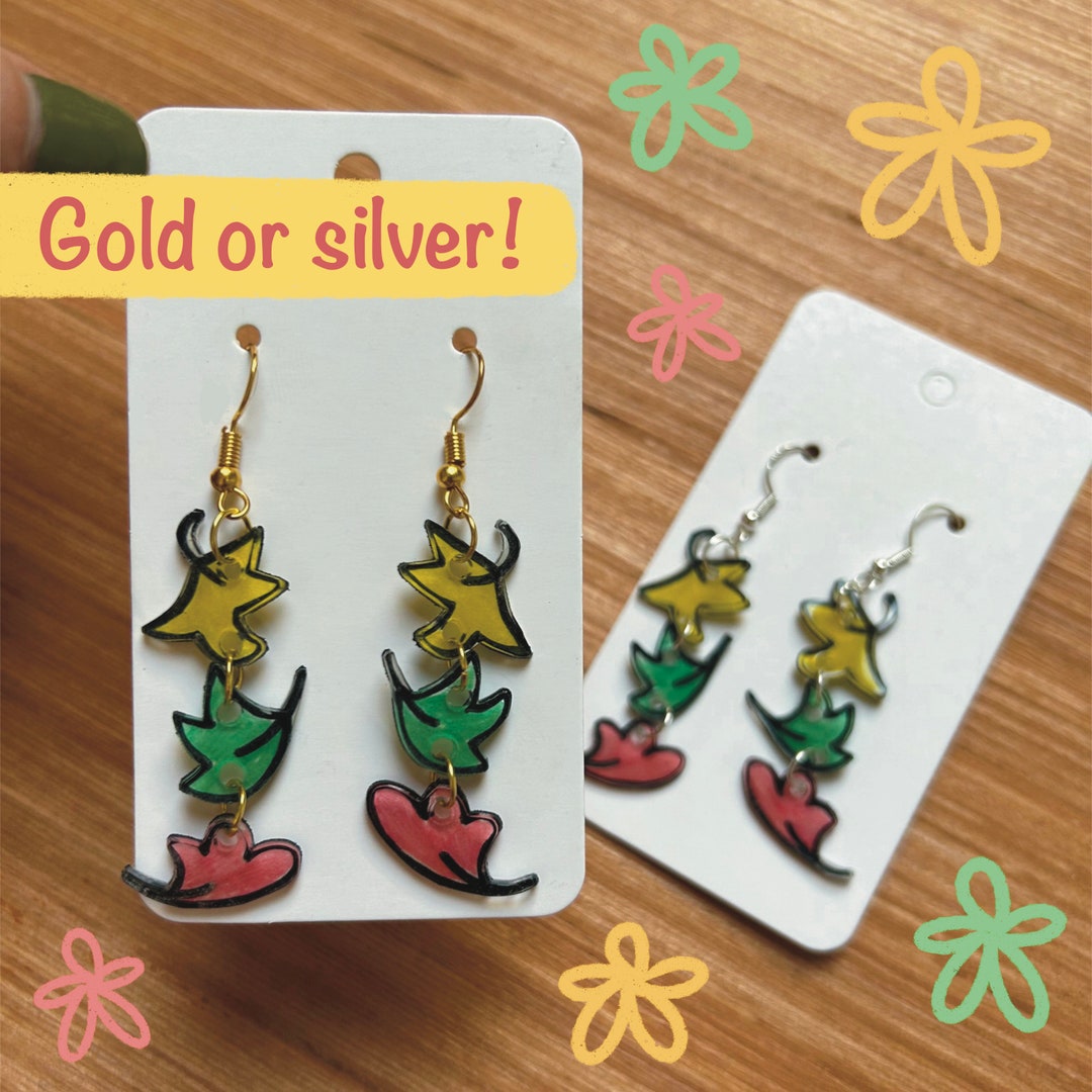 Heartstopper Inspired Leaf Dangle Earrings (heartstopper Gift ...