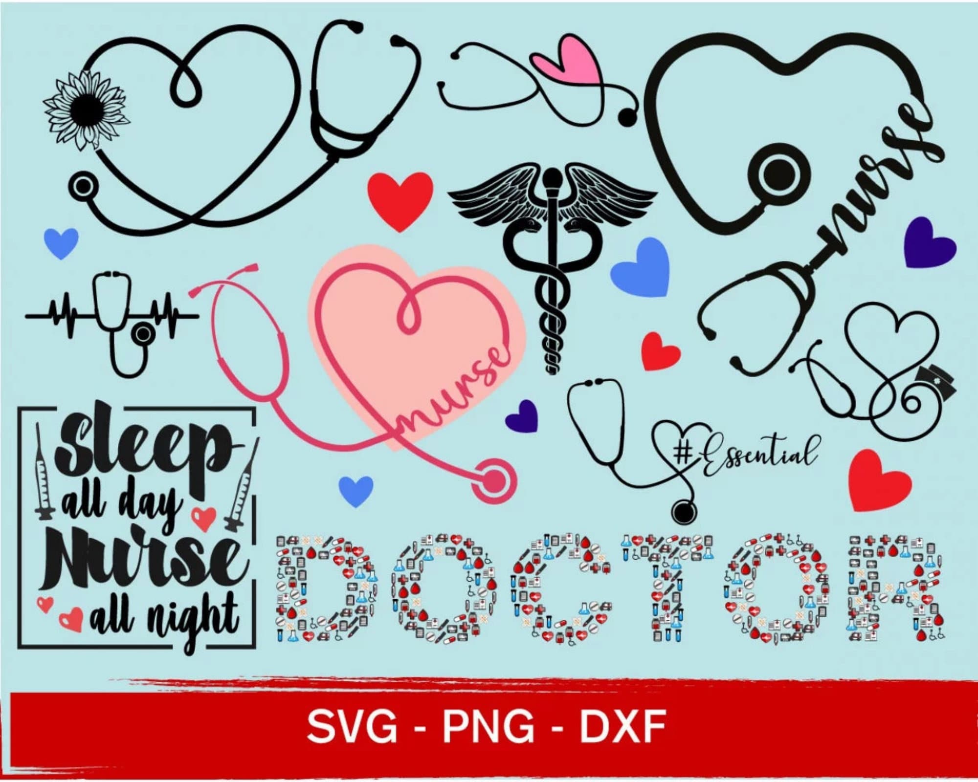 Digital Drawing & Illustration Art & Collectibles Nurse SVG Bundle 300 ...