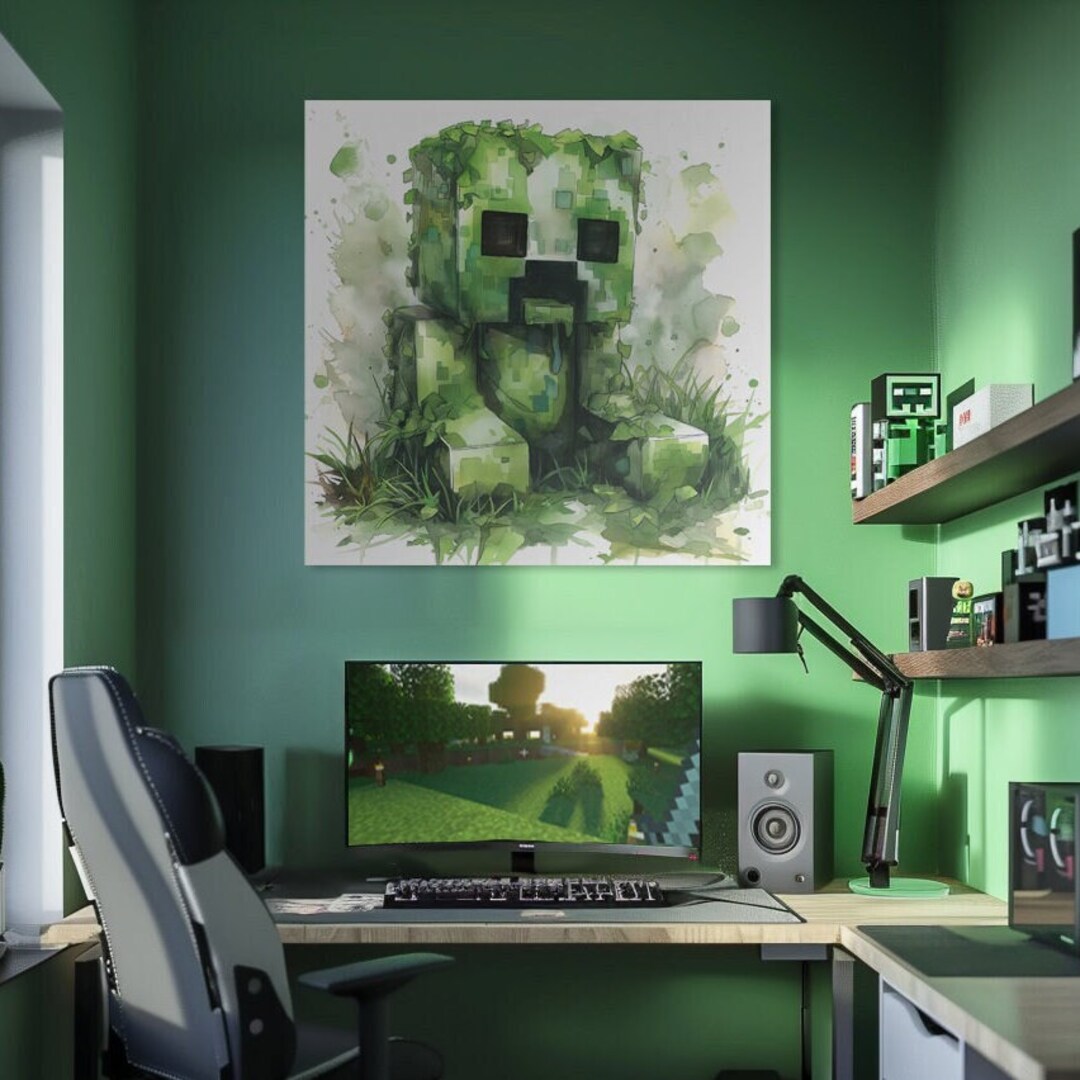 Minecraft - Pôster de Creeper | impressão em tela - Etsy Portugal