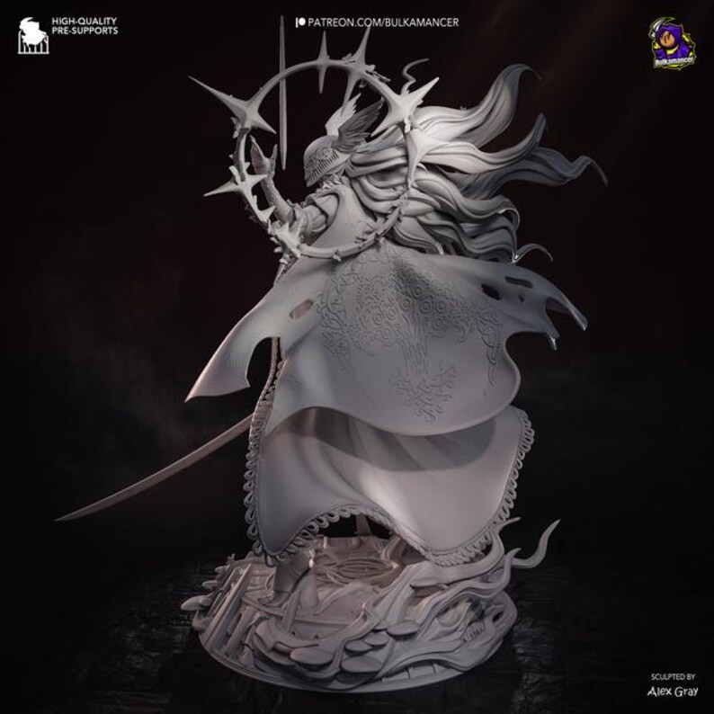 Elden Ring Godfrey Action Figure: 3D Printed Resin Statue, Bulkamancer ...