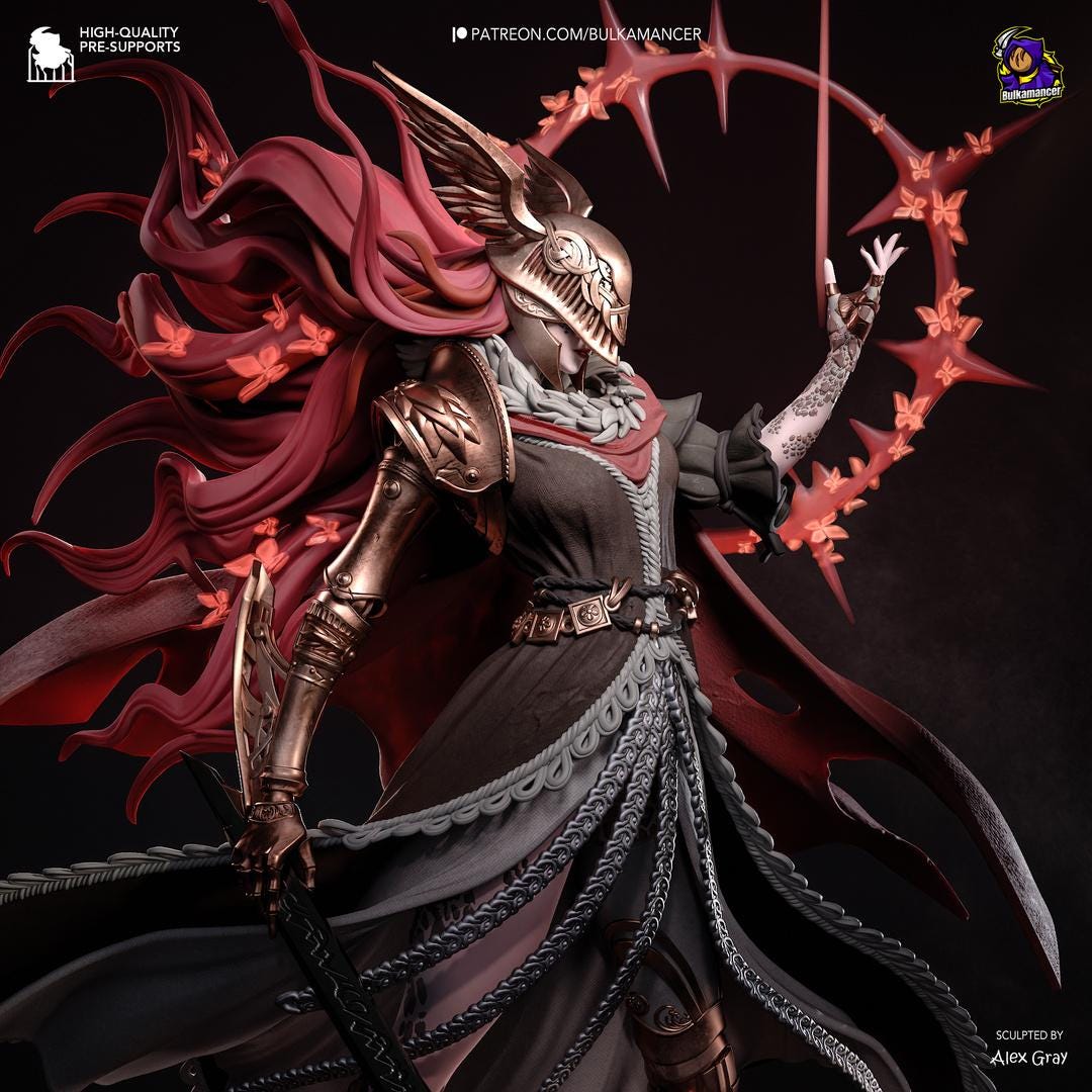 Elden Ring Godfrey Action Figure: 3D Printed Resin Statue, Bulkamancer ...
