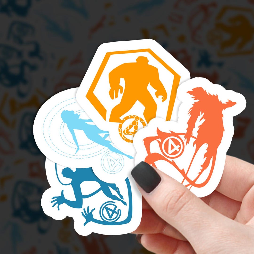 Marvel - Fantastic Four - Set of 4 Stickers - Etsy