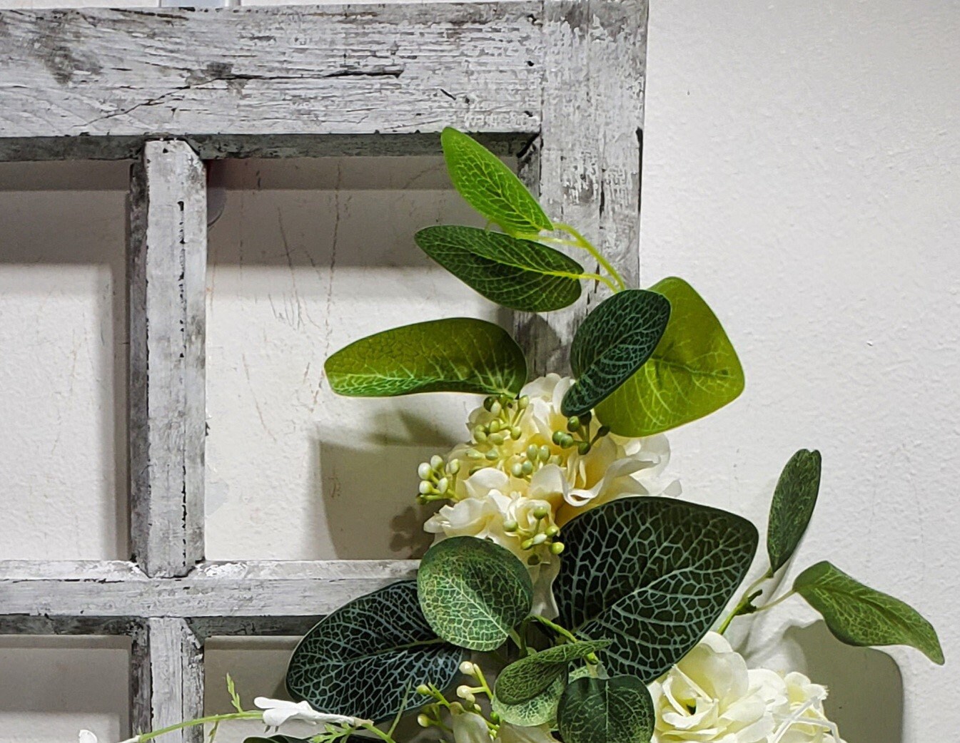 Neutral Window Pane Frame, Wreath Frame, Door Hanger, Rustic Earthy ...