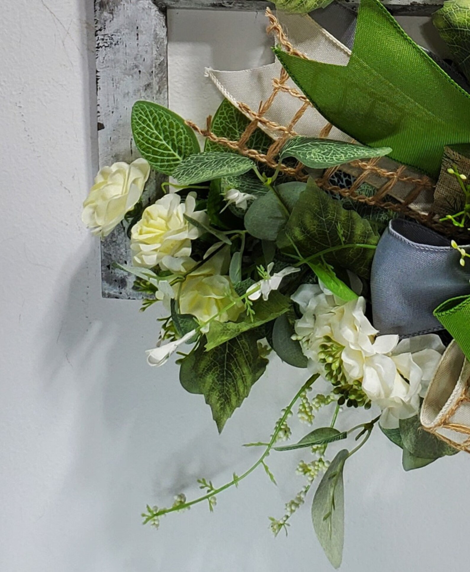 Neutral Window Pane Frame, Wreath Frame, Door Hanger, Rustic Earthy ...