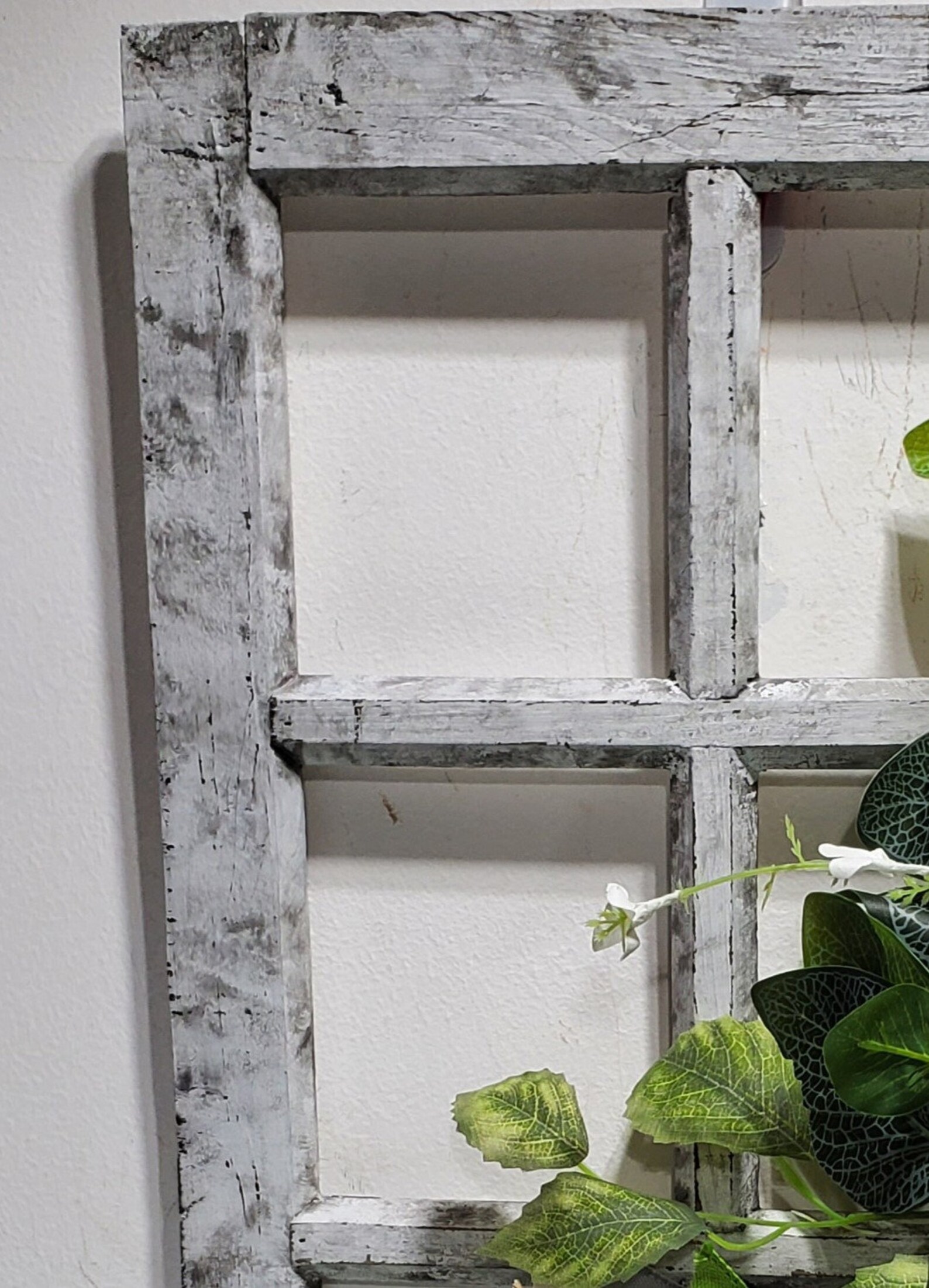 Neutral Window Pane Frame, Wreath Frame, Door Hanger, Rustic Earthy ...