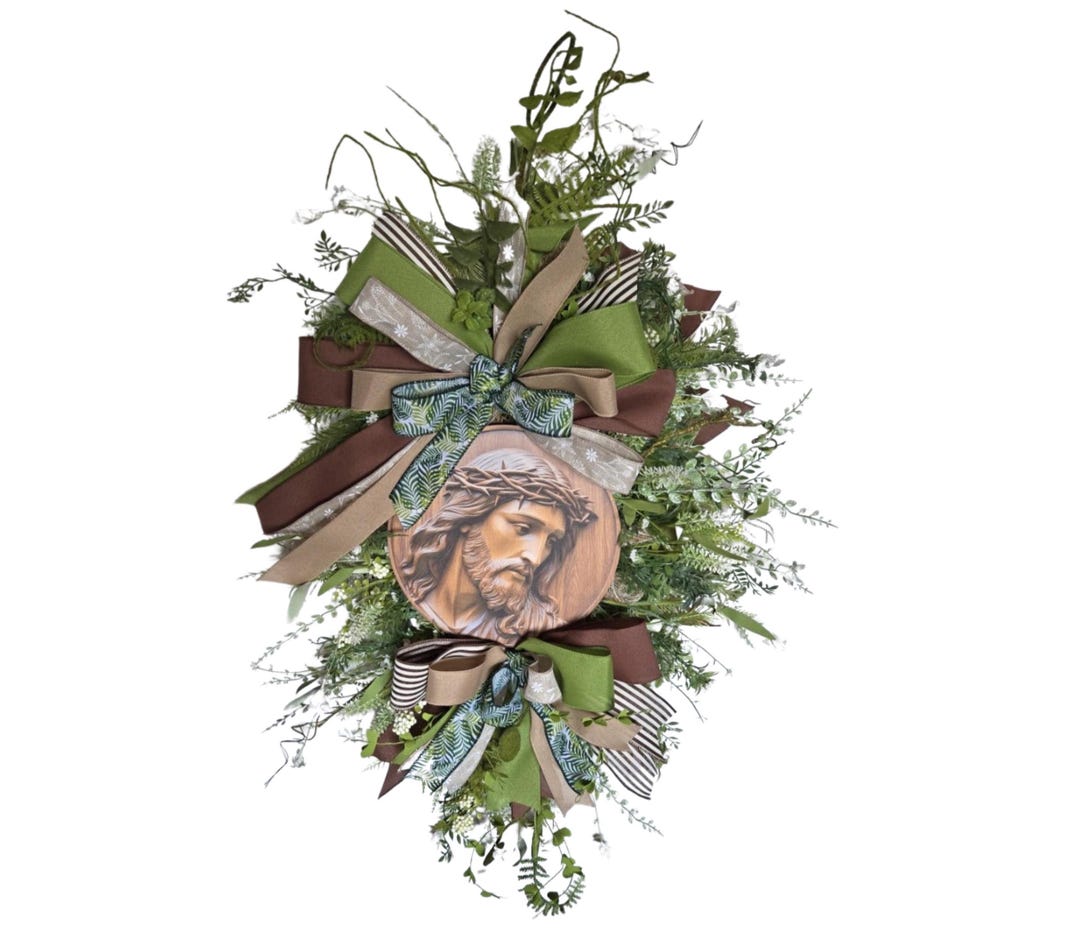 Christian Jesus Door Swag: Religious Easter Cross Wreath - Etsy