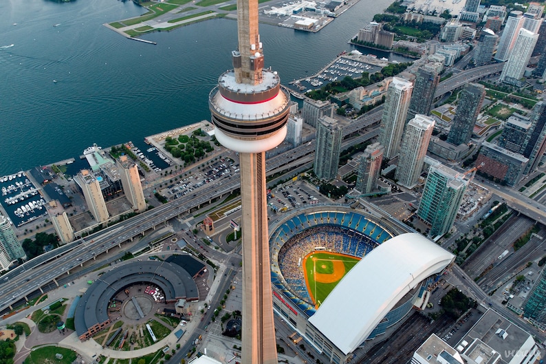 CN Tower and Rogers Center (skydome) Open Blue Jays Wall Art - Etsy