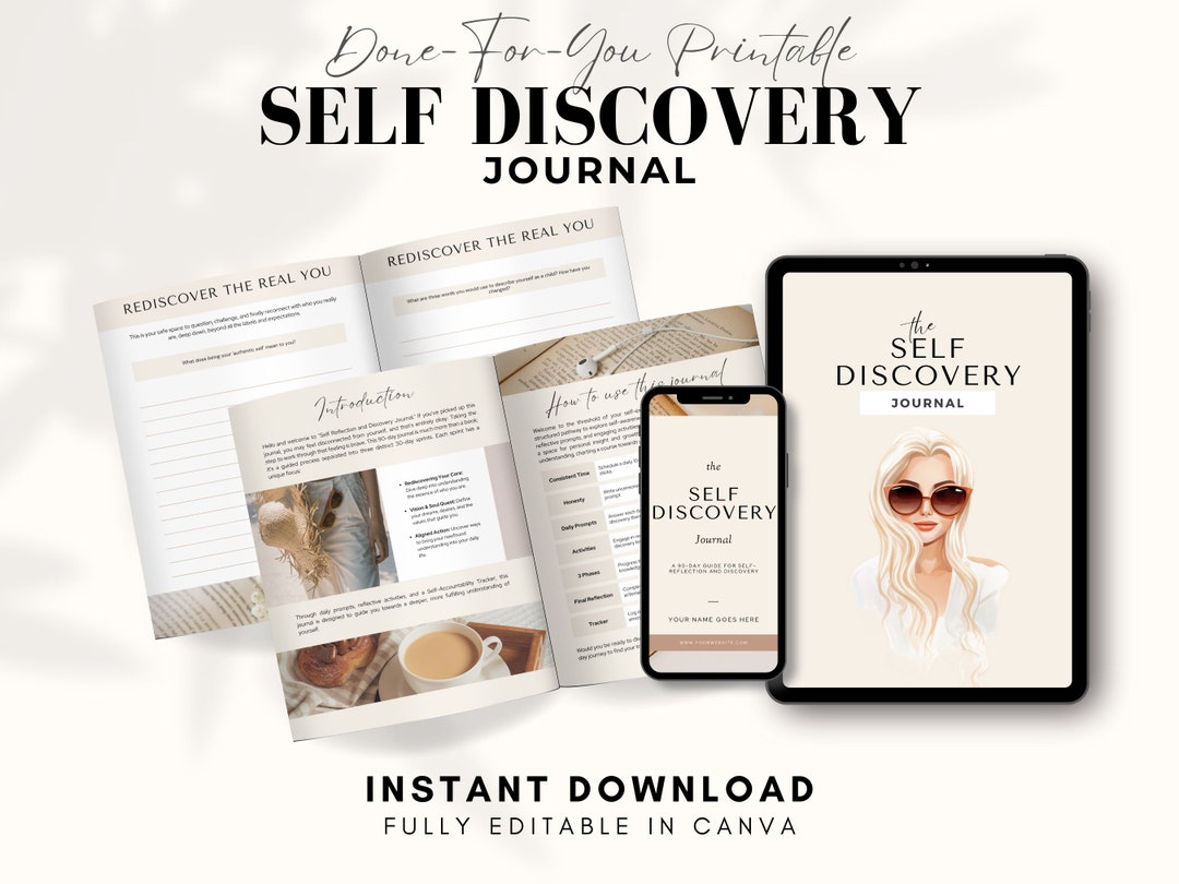 Self Discovery Journal, Self Reflection Workbook, Lead Magnet Workbook ...