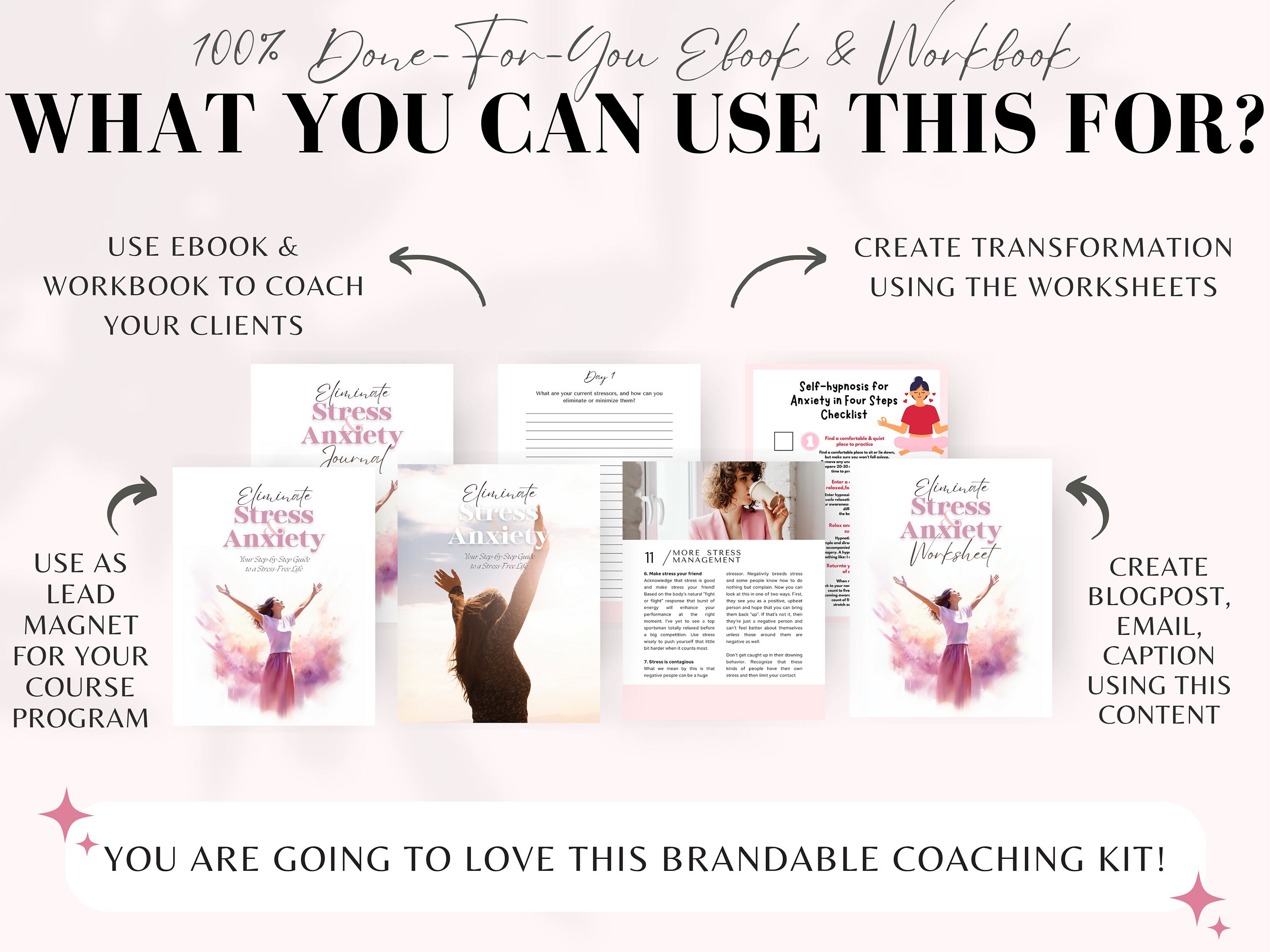 Eliminate Stress and Anxiety Done for You Workbook, Coaching Program ...