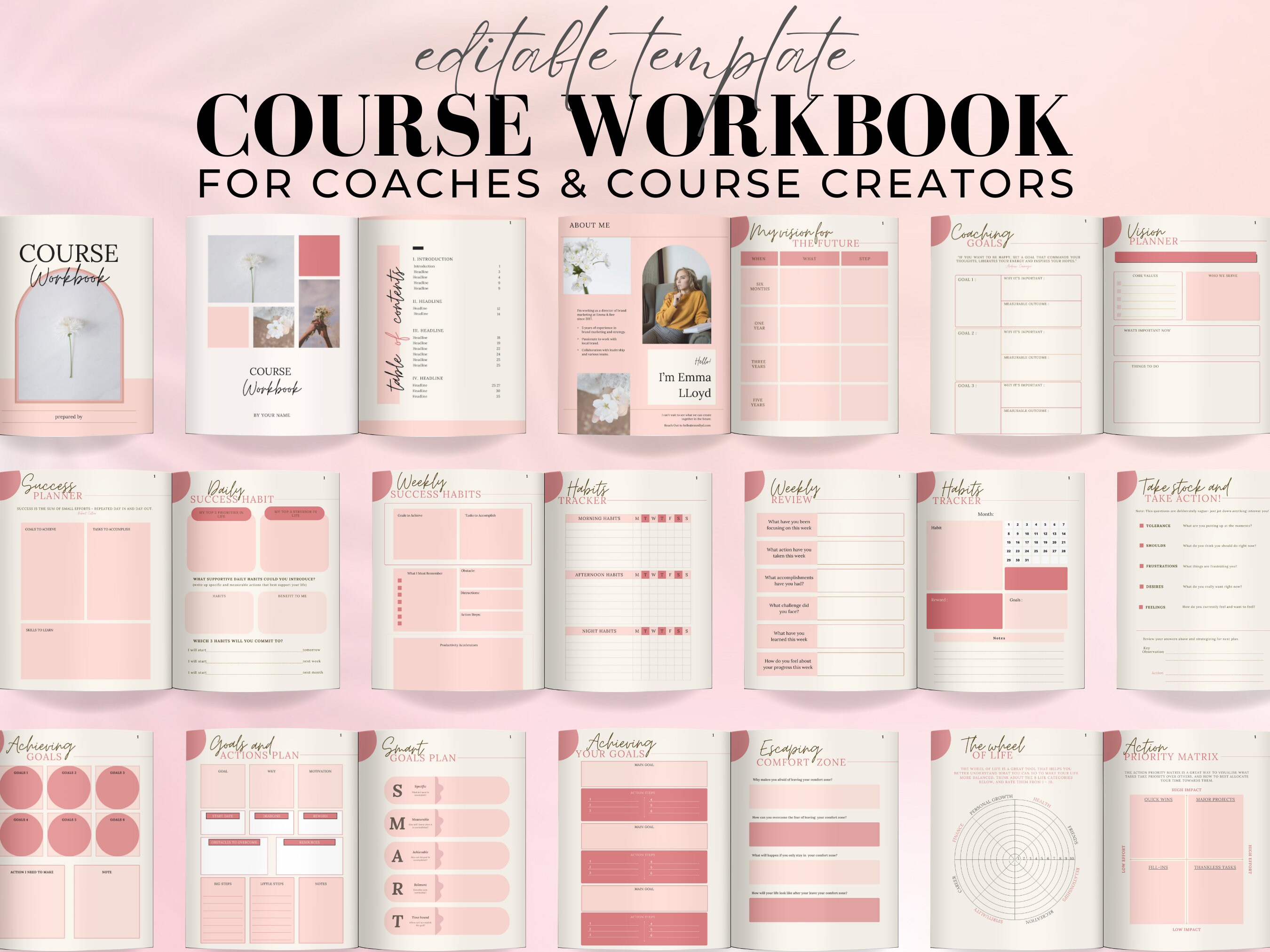 Course Workbook Template, Coaching Ebook Template, Lead Magnet, Course ...