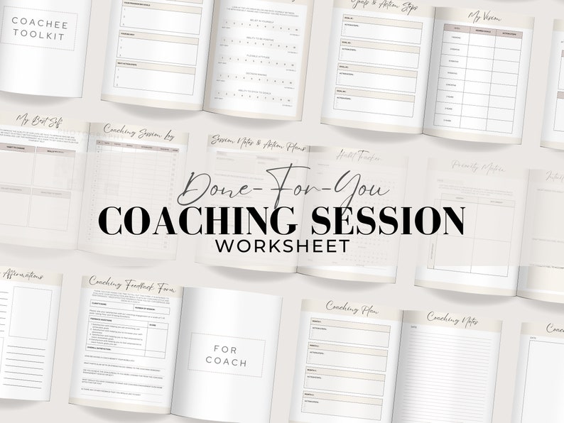Coaching Session Worksheet, Coaching Program Worksheet, Coaching ...