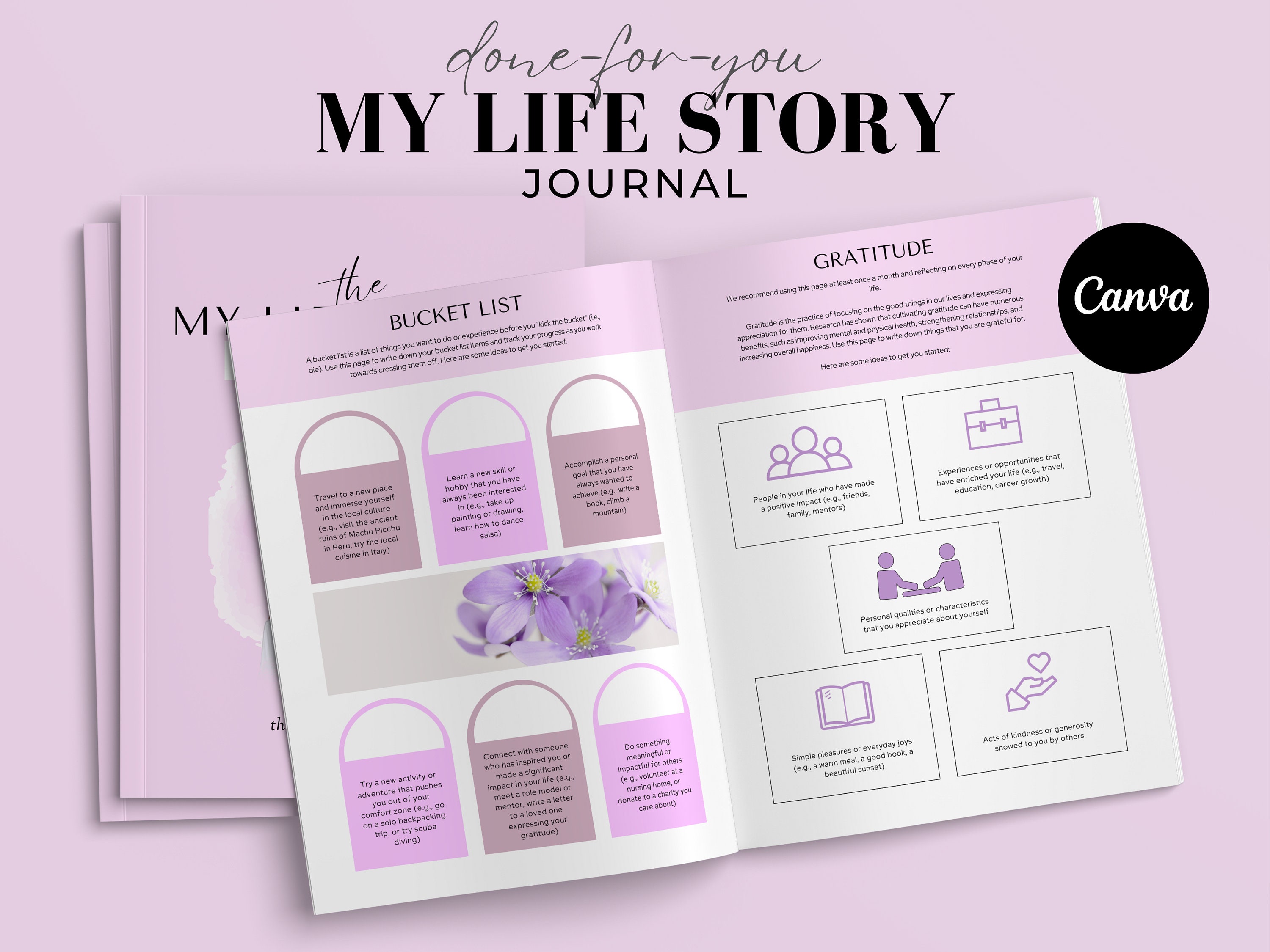 Life Story Journal, Achievement Journal, Bucket List Journal, Guided ...