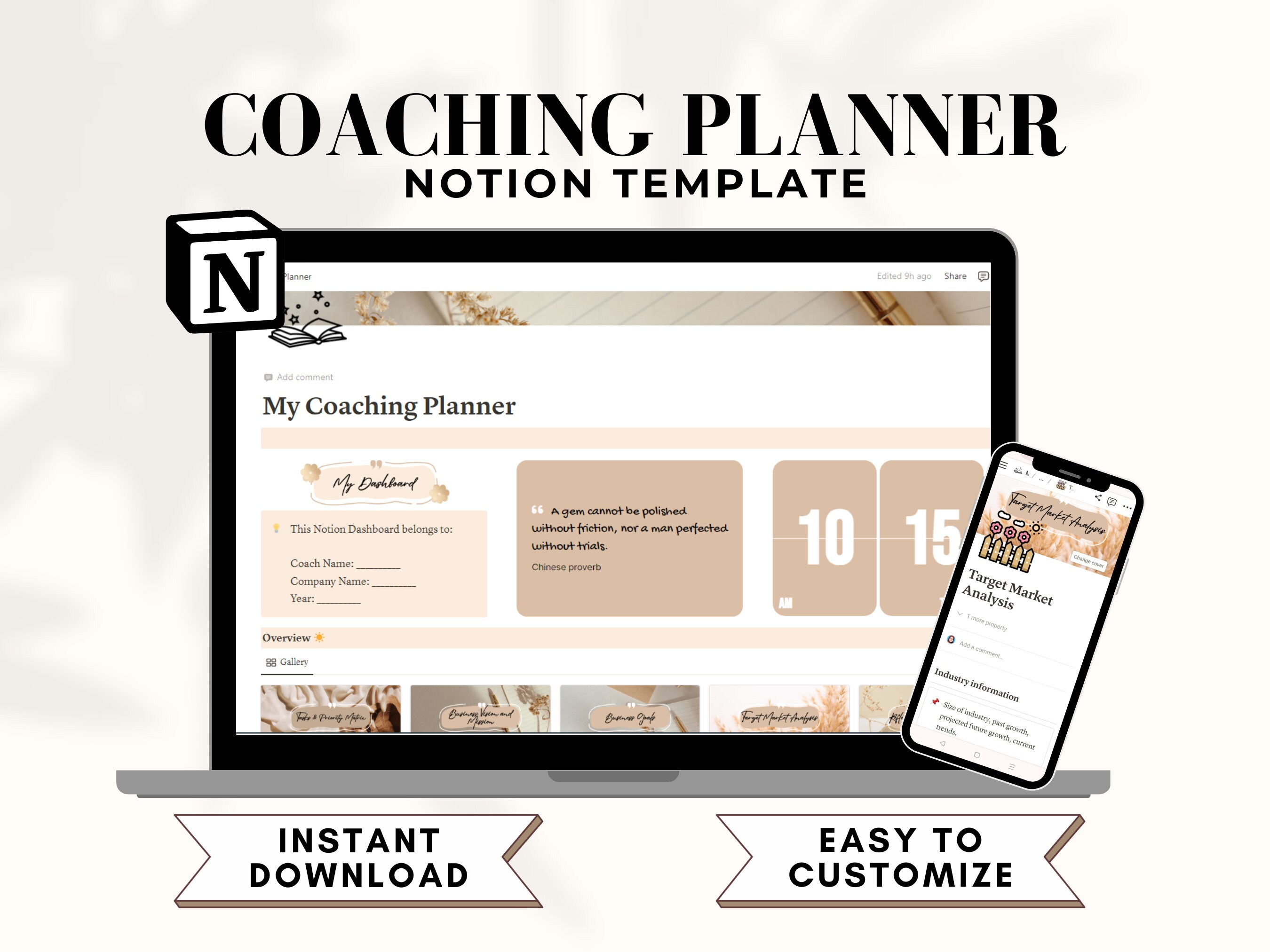 Notion Template Coaching Planner, Coach Client Onboarding, Aesthetic Client Dashboard, Notion ...