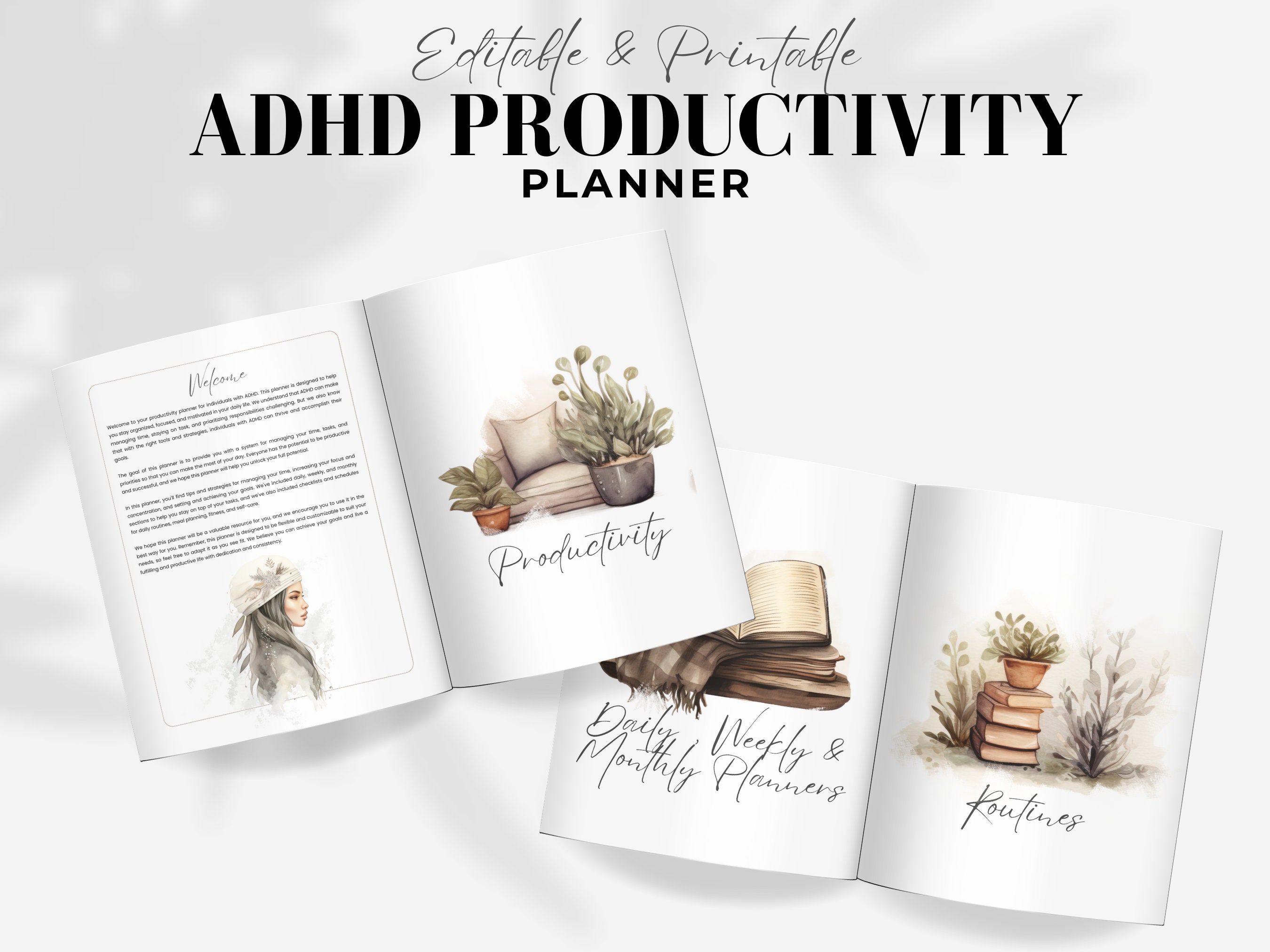 ADHD Productivity Planner, ADHD Planner, ADHD Workbook, Lead Magnet ...