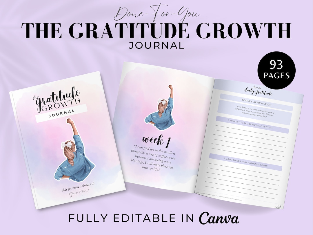 Gratitude Growth Journal, Gratitude Journal Digital Printable ...