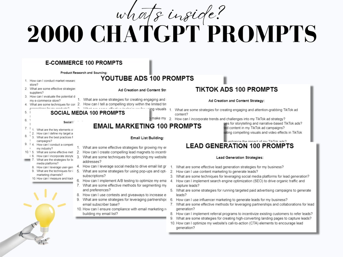 Chatgpt Digital Marketing Prompts Bundle, 2000 Chatgpt Prompts Bundle ...
