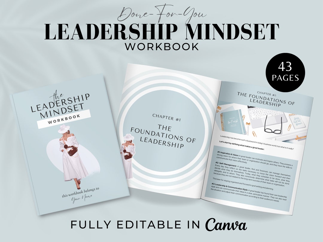 Leadership Mindset Workbook Template, Coaching Workbook, Leadership ...