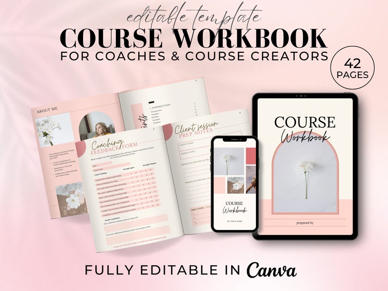 Course Workbook Template, Coaching Ebook Template, Lead Magnet, Course Guide, Life Coach ...