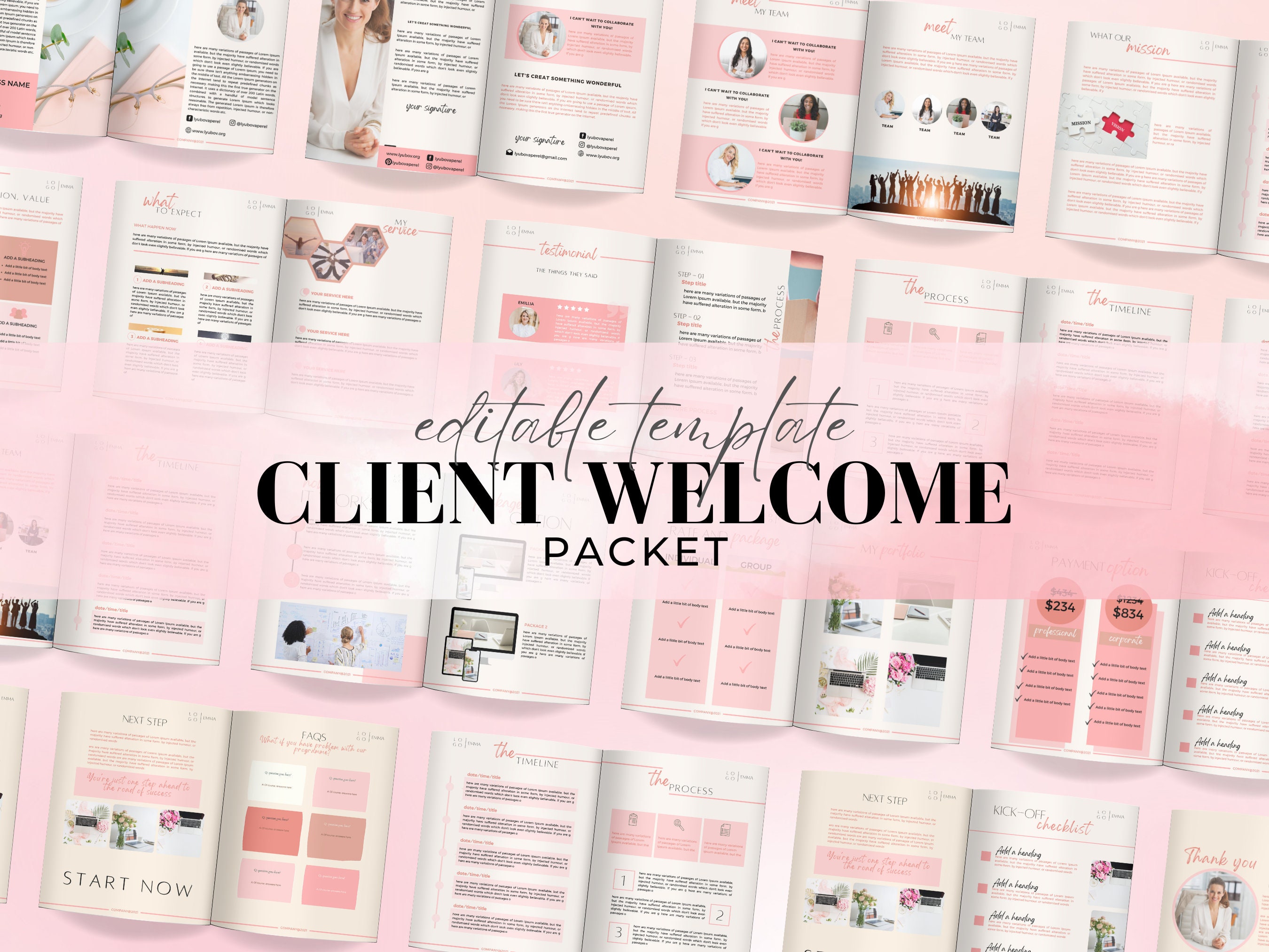 Client Welcome Packet Template, Editable Welcome Packet, Client Guide ...