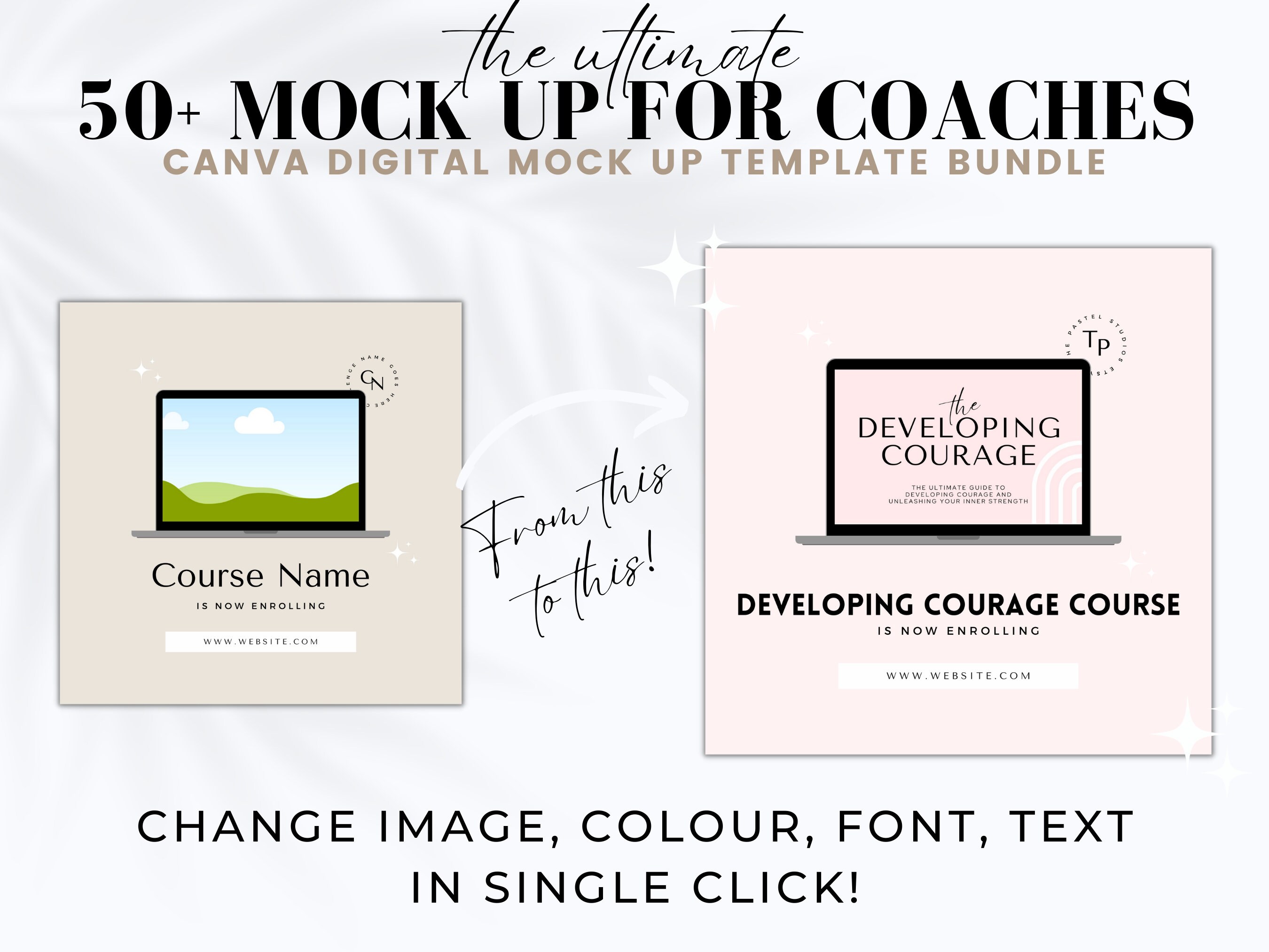 50+ Mockup Canva Template for Coaches, Course Creator Mockup, Digital ...