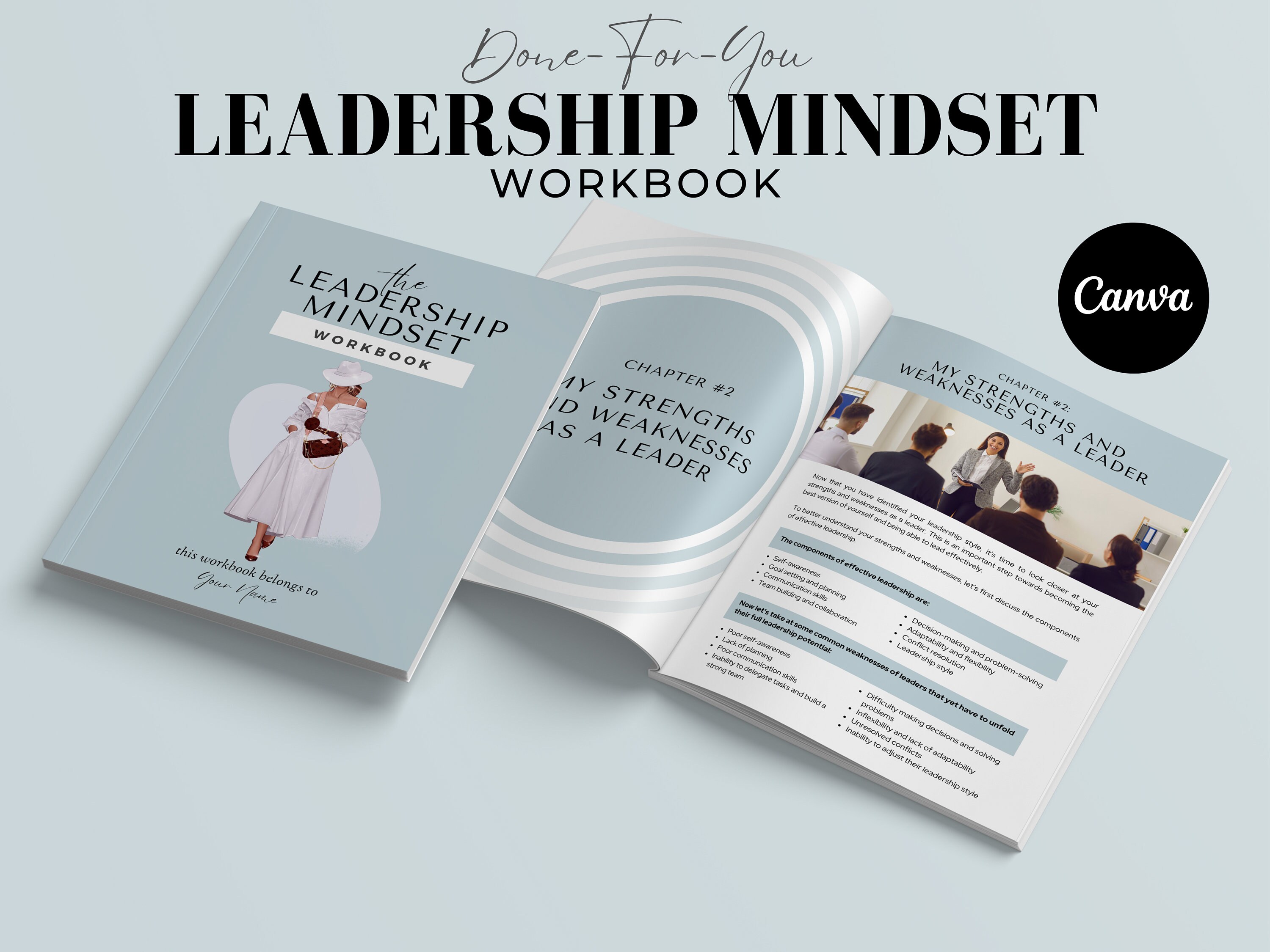 Leadership Mindset Workbook Template, Coaching Workbook, Leadership ...