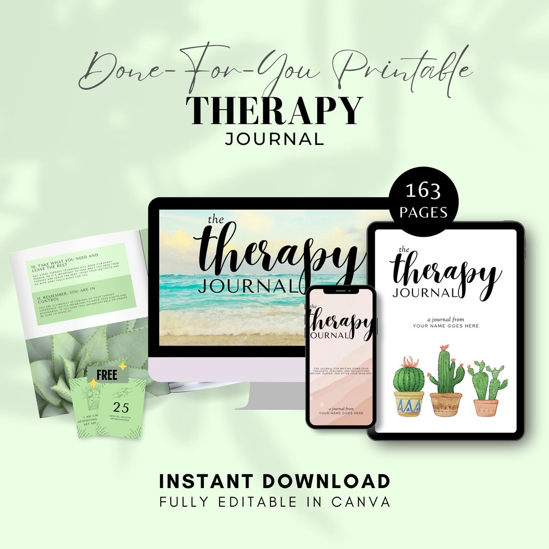 Therapy Journal, Mental Health Planner, Wellness Journal, Mental Health ...