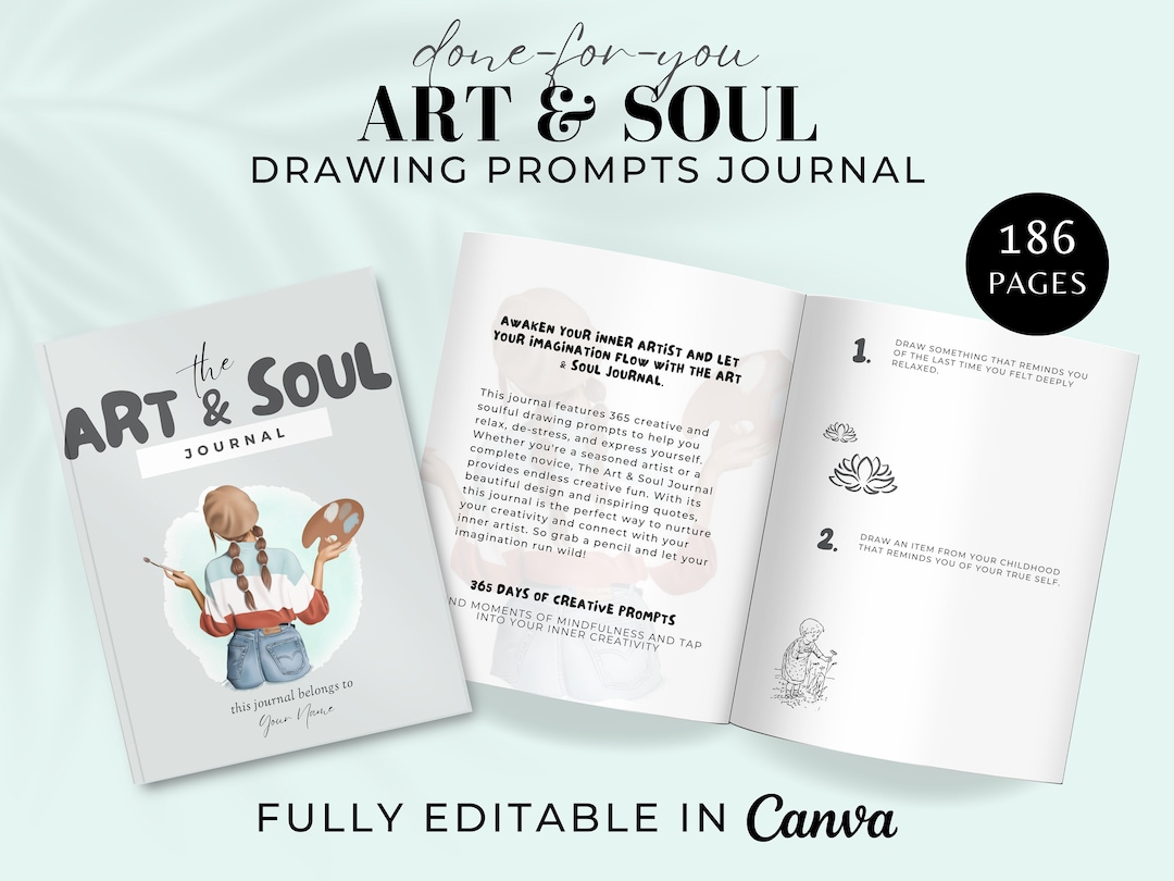 365 Art & Soul Journal, Creative Drawing Prompts Journal, Mindfulness ...