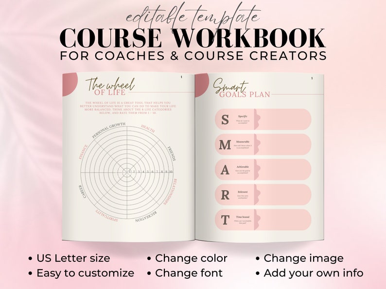 Course Workbook Template, Coaching Ebook Template, Lead Magnet, Course ...