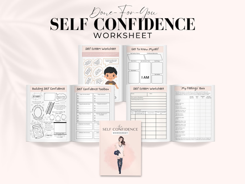 Self Confidence Worksheet Printable, Done for You Workbook, Content for ...
