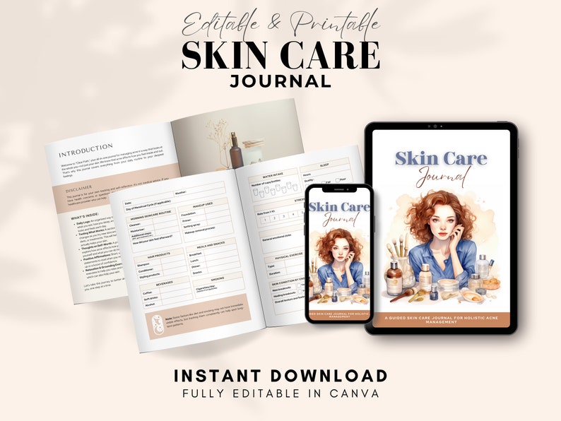 Skincare Journal, Beauty Routine Planner, Printable Skin Care Planner ...