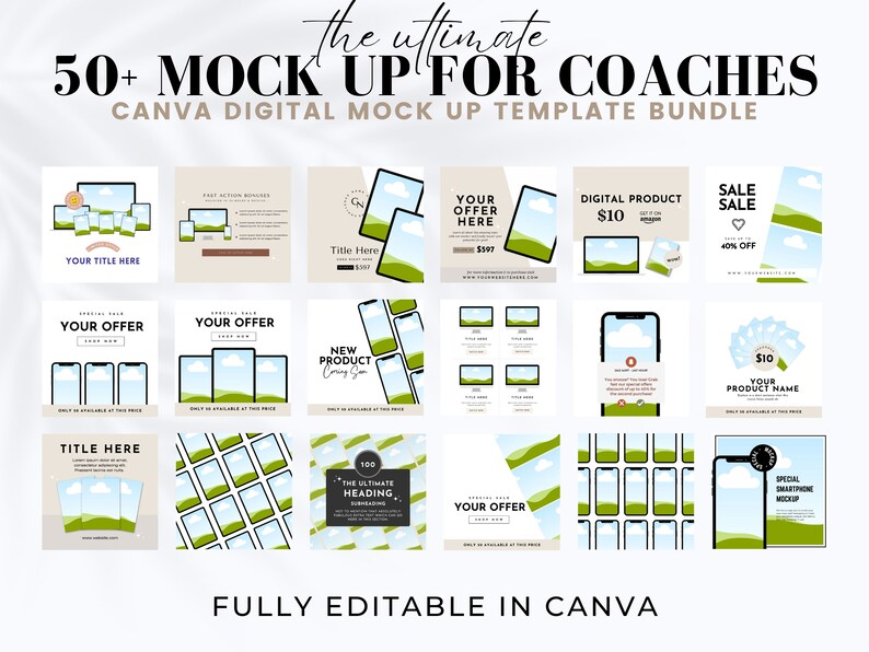 50+ Mockup Canva Template for Coaches, Course Creator Mockup, Digital ...