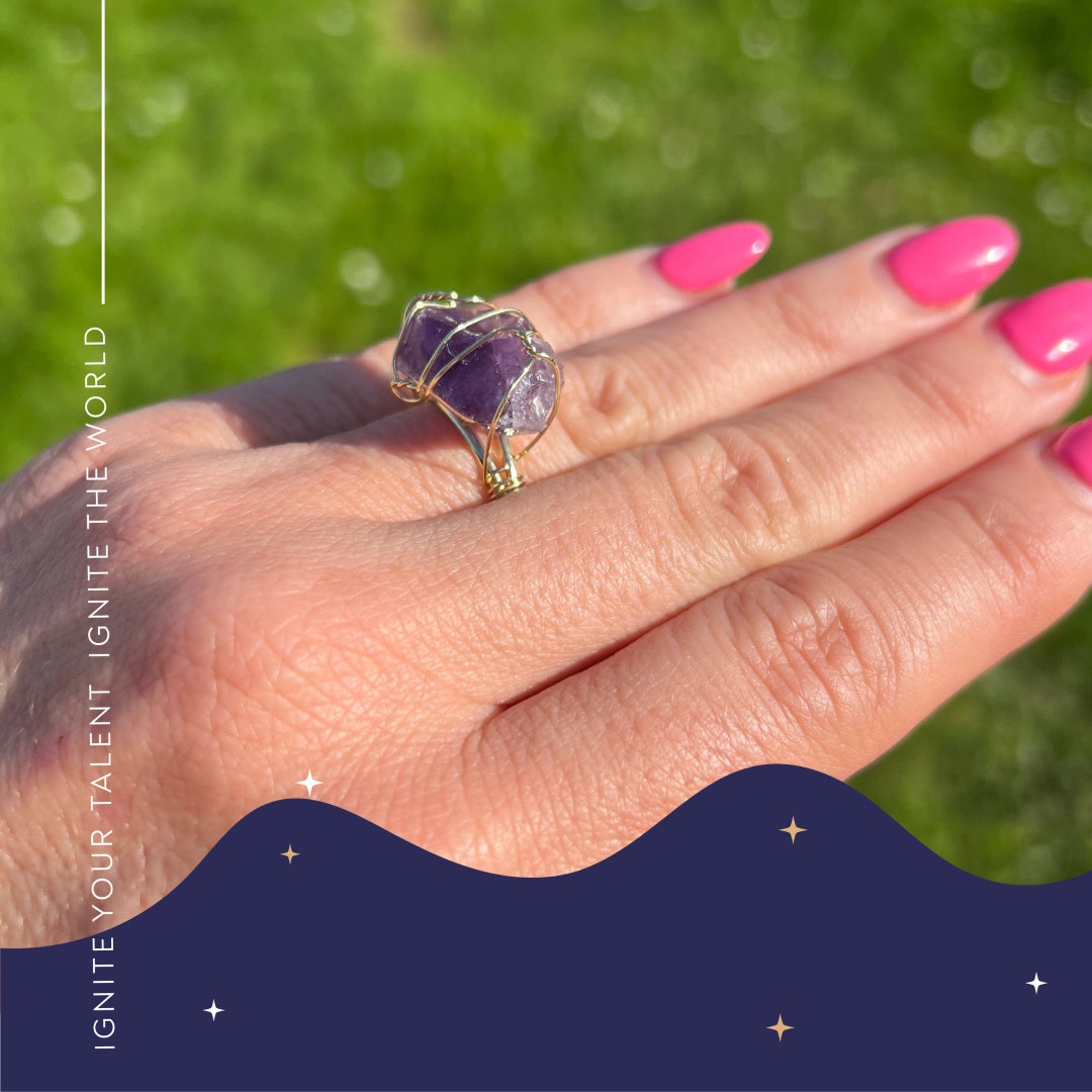 Gold Amethyst Manifest Ring + Personal Reading (optional) - Etsy