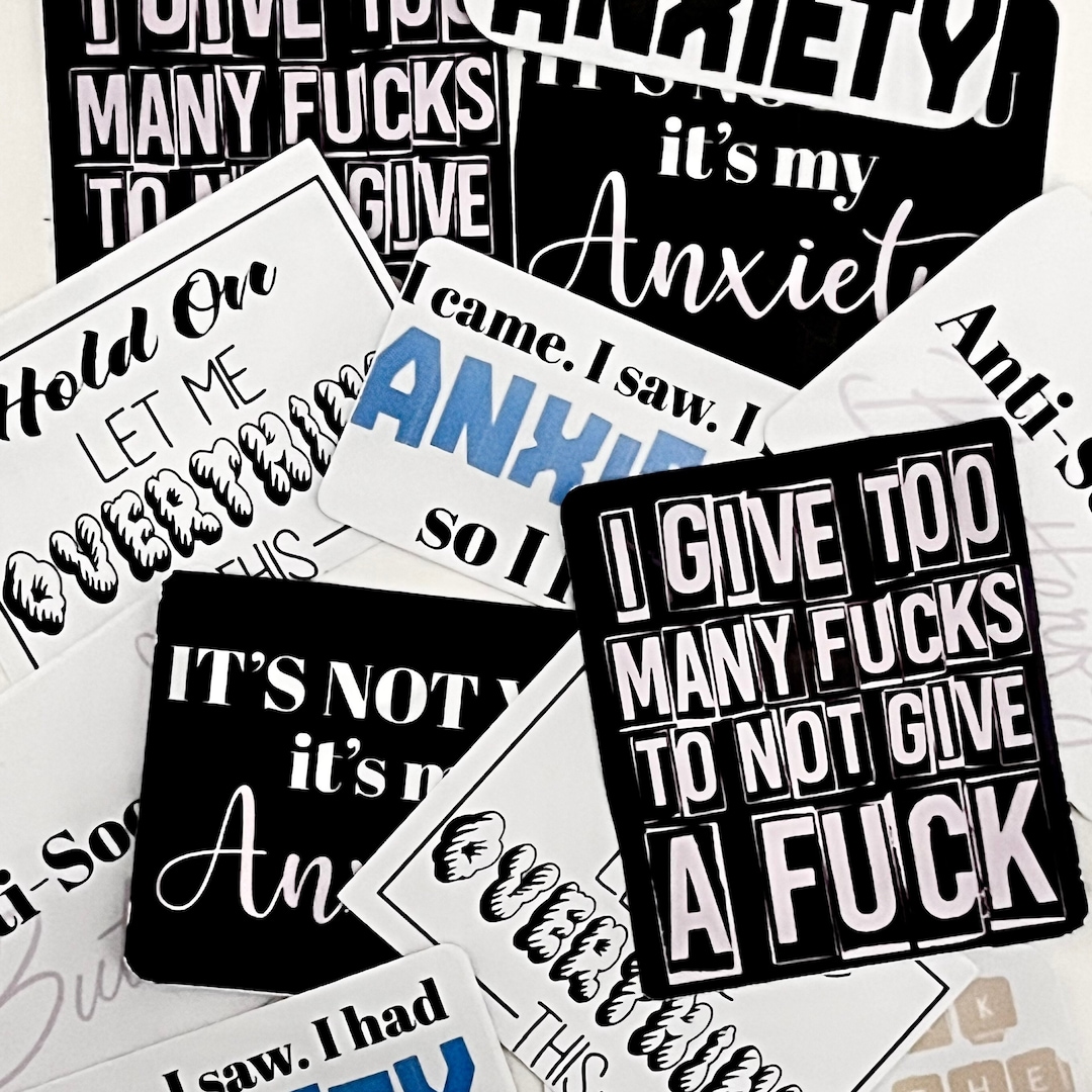 Anxiety Comedy - Stickers - Decals - Collection - Quotes - Typography ...