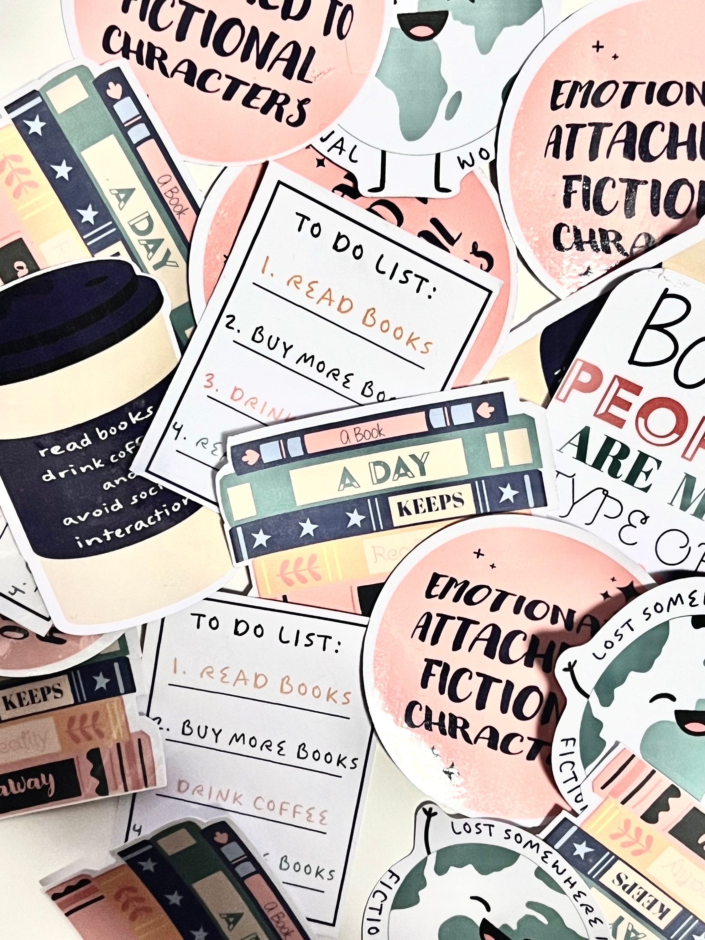 Book Worm - Stickers - Reading - Quotes - Positive - Decals ...