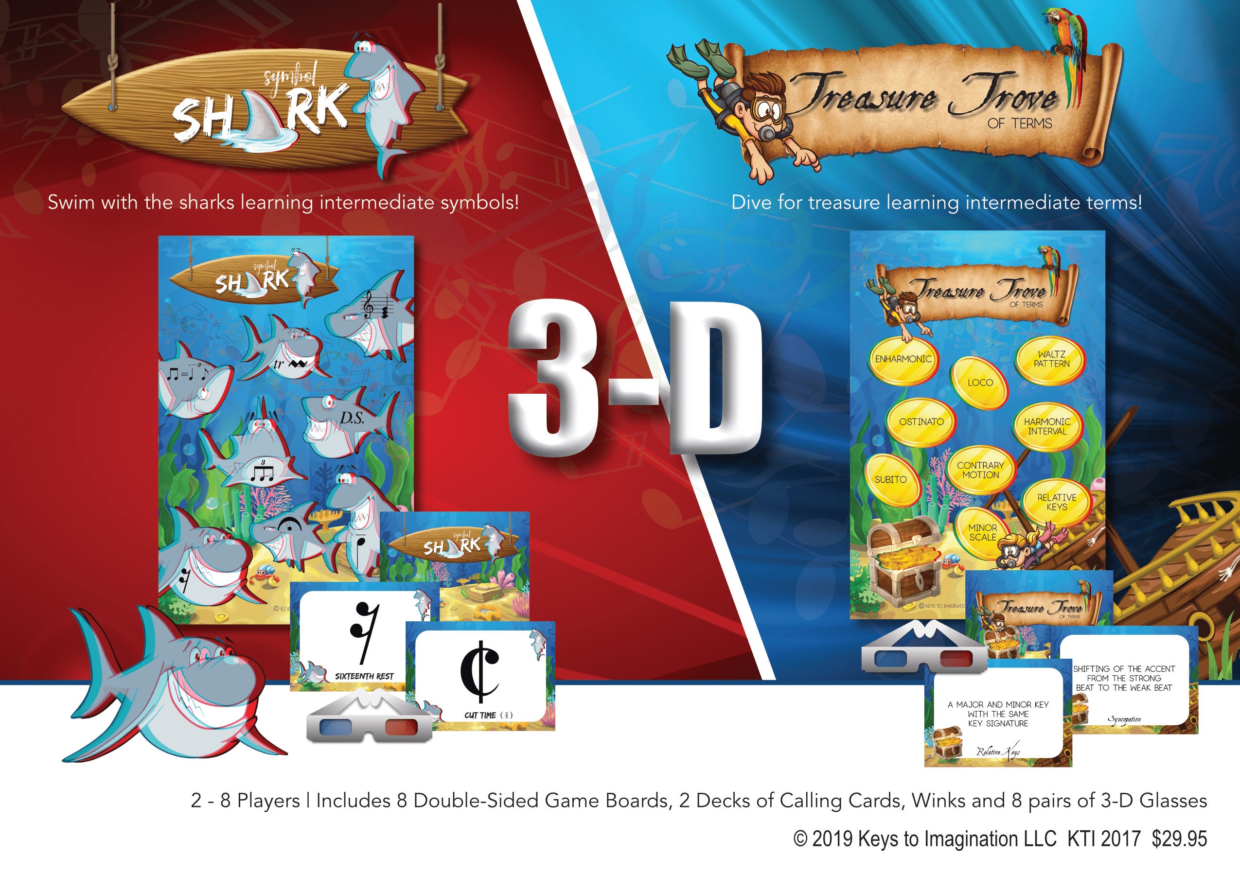 Symbol Shark and Treasure Trove of Terms Music Game - Etsy