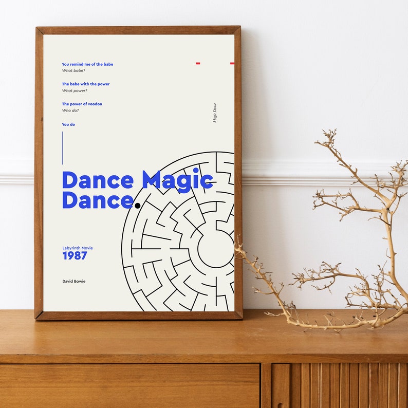 David Bowie Magic Dance Poster Labyrinth Movie Band Art - Etsy
