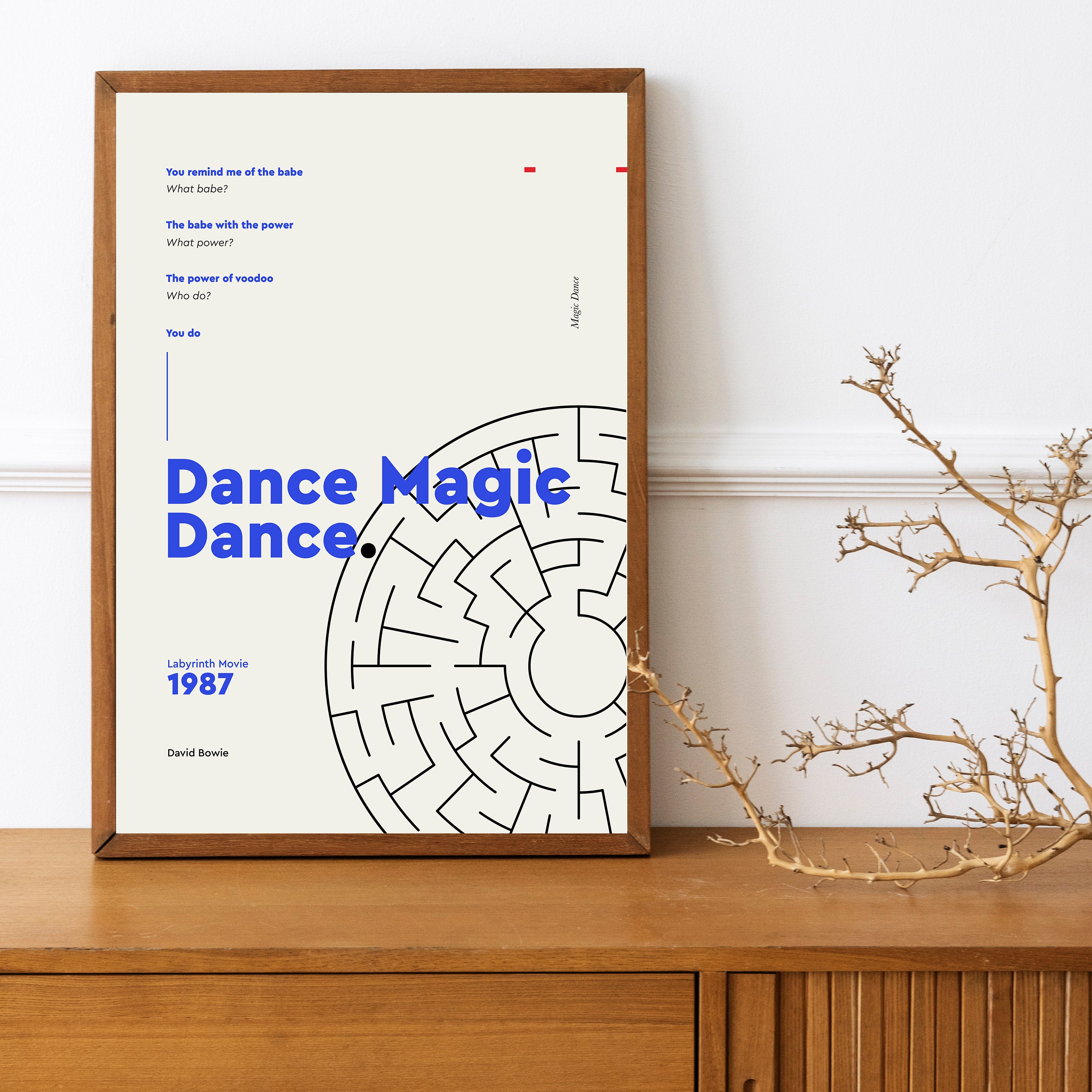 David Bowie Magic Dance Poster Labyrinth Movie Band art | Etsy