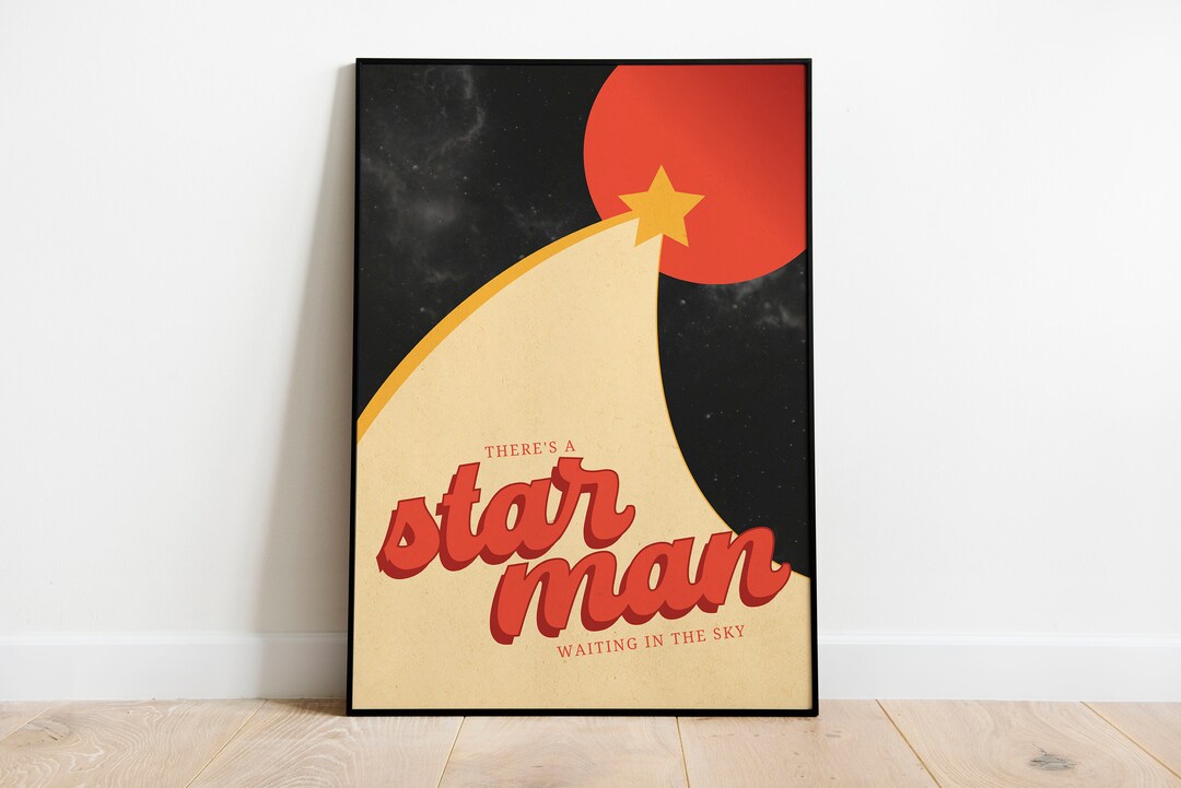 Starman David Bowie Inspired Style Vintage, Original Design, Music Print. - Etsy