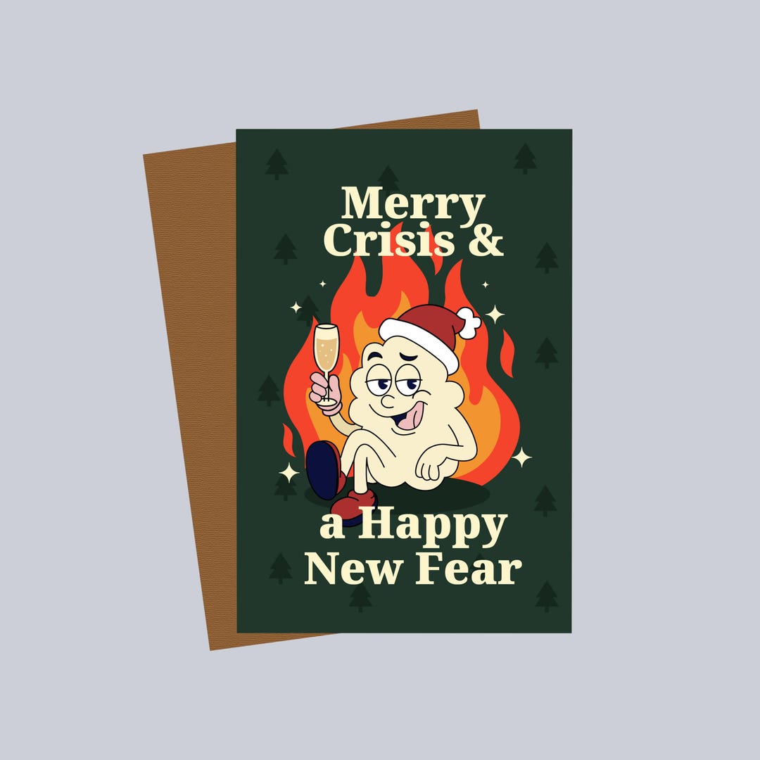 Merry Crisis & a Happy New Fear | Christmas Card: Xmas Funny Puns ...