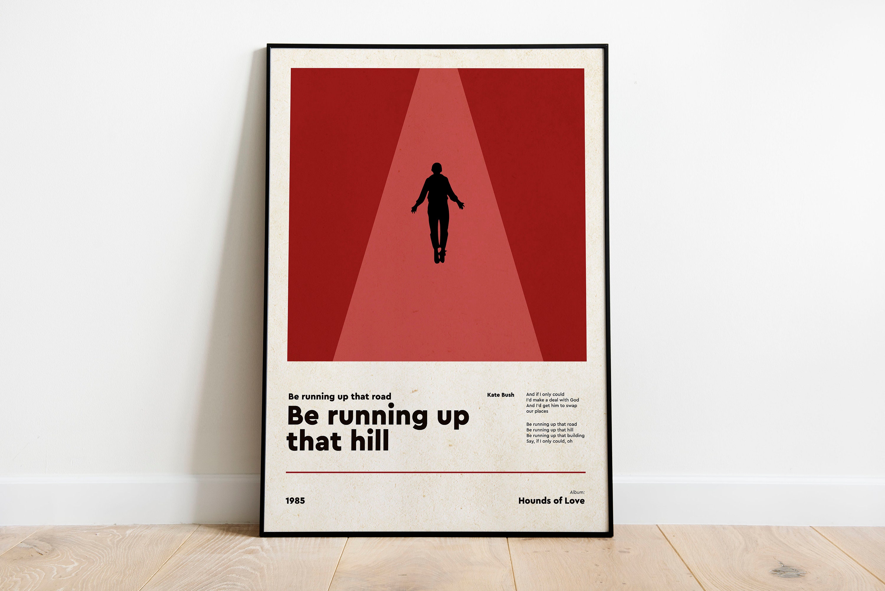 Kate Bush Running up That Hill Stranger Things Lyrics Poster Music ...