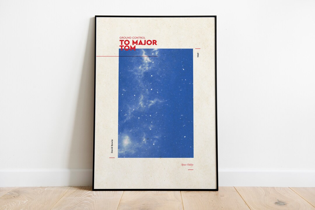 Space Oddity Print, Vintage Music Poster, Bowie Wall Art, Retro Song ...