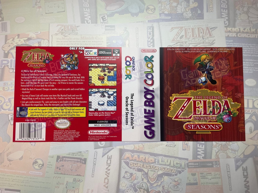 Zelda Oracle of Seasons GBC Box Art for Clear DS Case print - Etsy