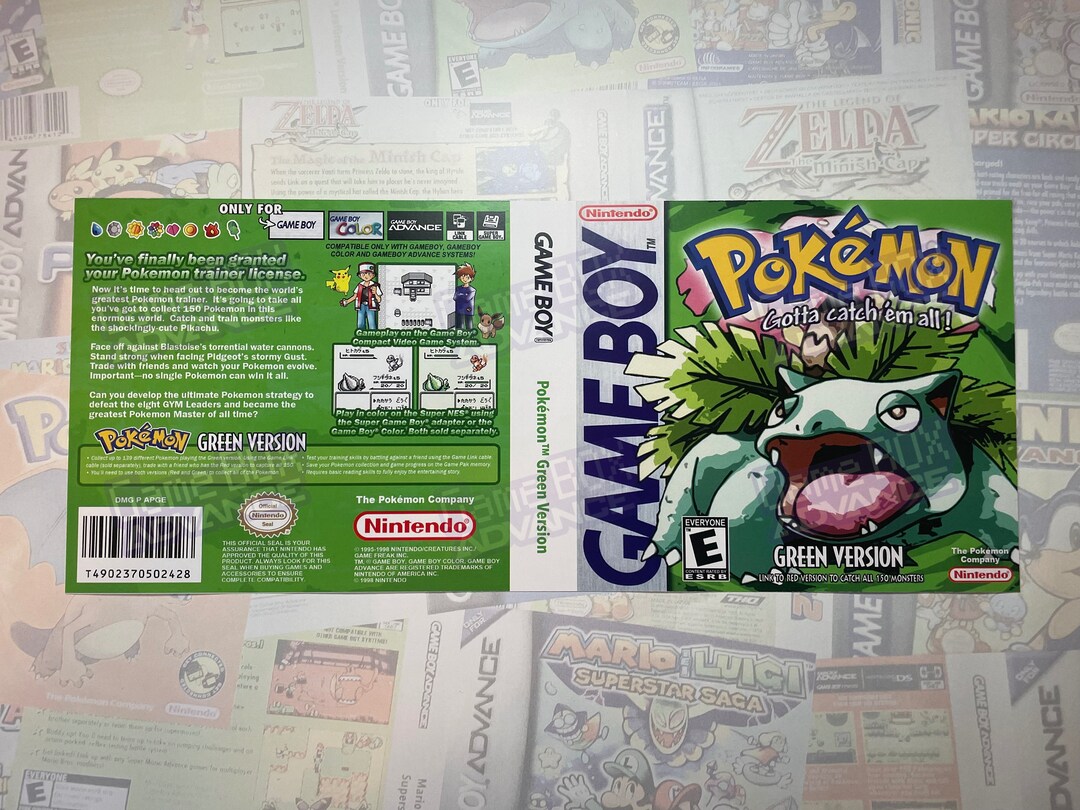 Pokémon Green GB Box Art for Clear DS Case print Only - Etsy
