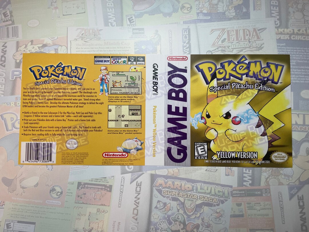 Pokémon Yellow GB Box Art for Clear DS Case (print Only) - Etsy