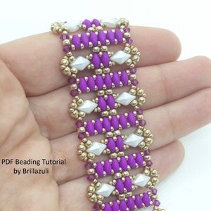 PDF Dallas Tutorial, Beaded Tutorial, Superduo Bracelet Tutorial, Superduo Pattern, Diamonduo ...